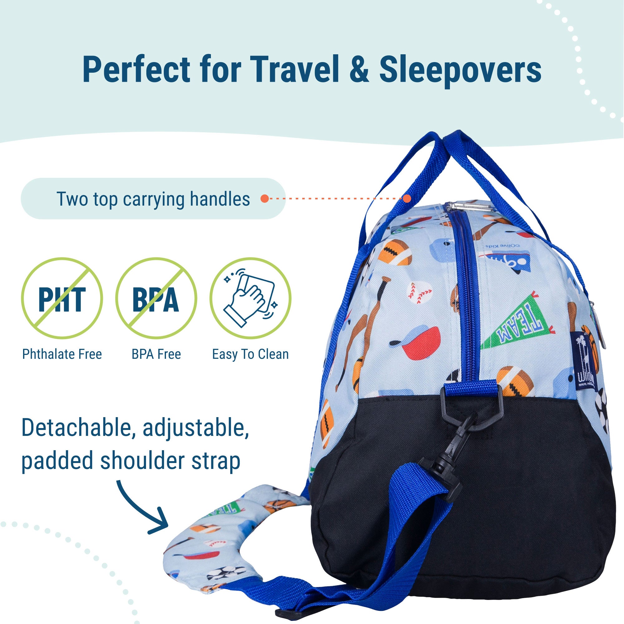 Wildkin Overnighter Kids Duffel Bag|Travel Duffel Bags-Game On