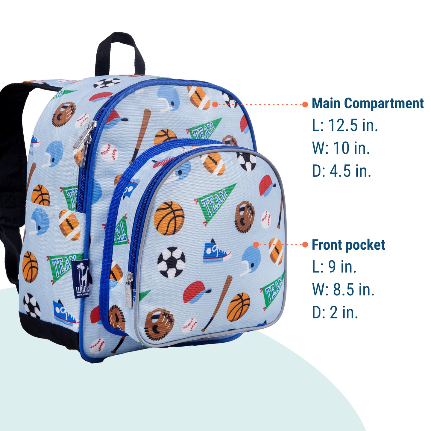 Wildkin 12 Inch Kids Backpack | Toddler Backpacks - Game On