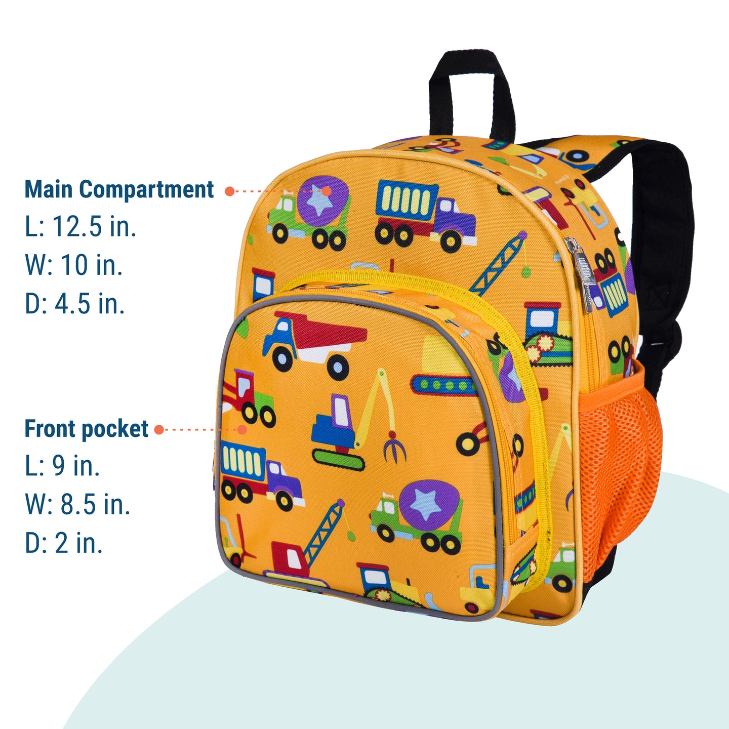 Wildkin 12 Inch Kids Backpack | Toddler Backpacks - Under Construction