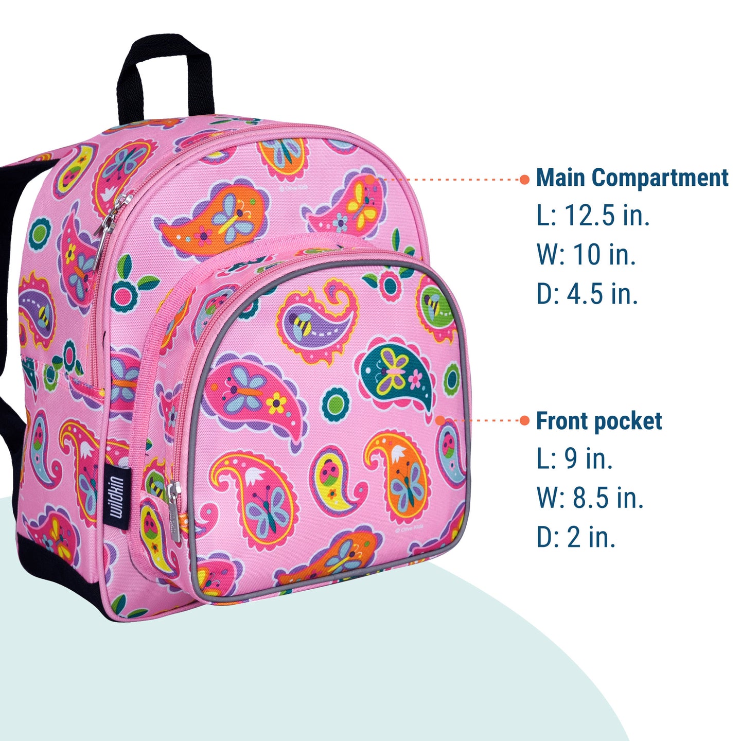 Wildkin 12 Inch Kids Backpack | Toddler Backpacks - Paisley