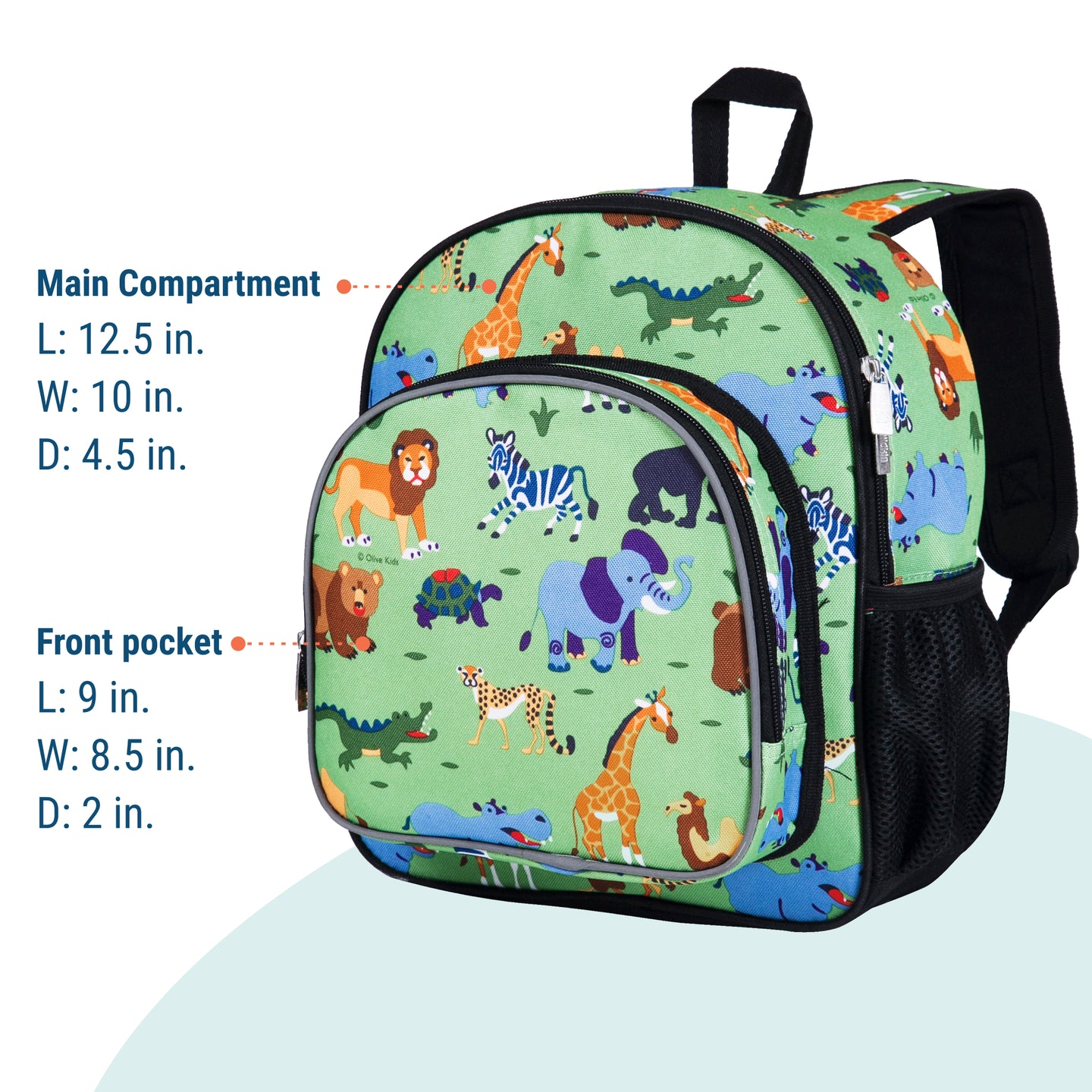 Wildkin 12 Inch Kids Backpack | Toddler Backpacks - Wild Animals