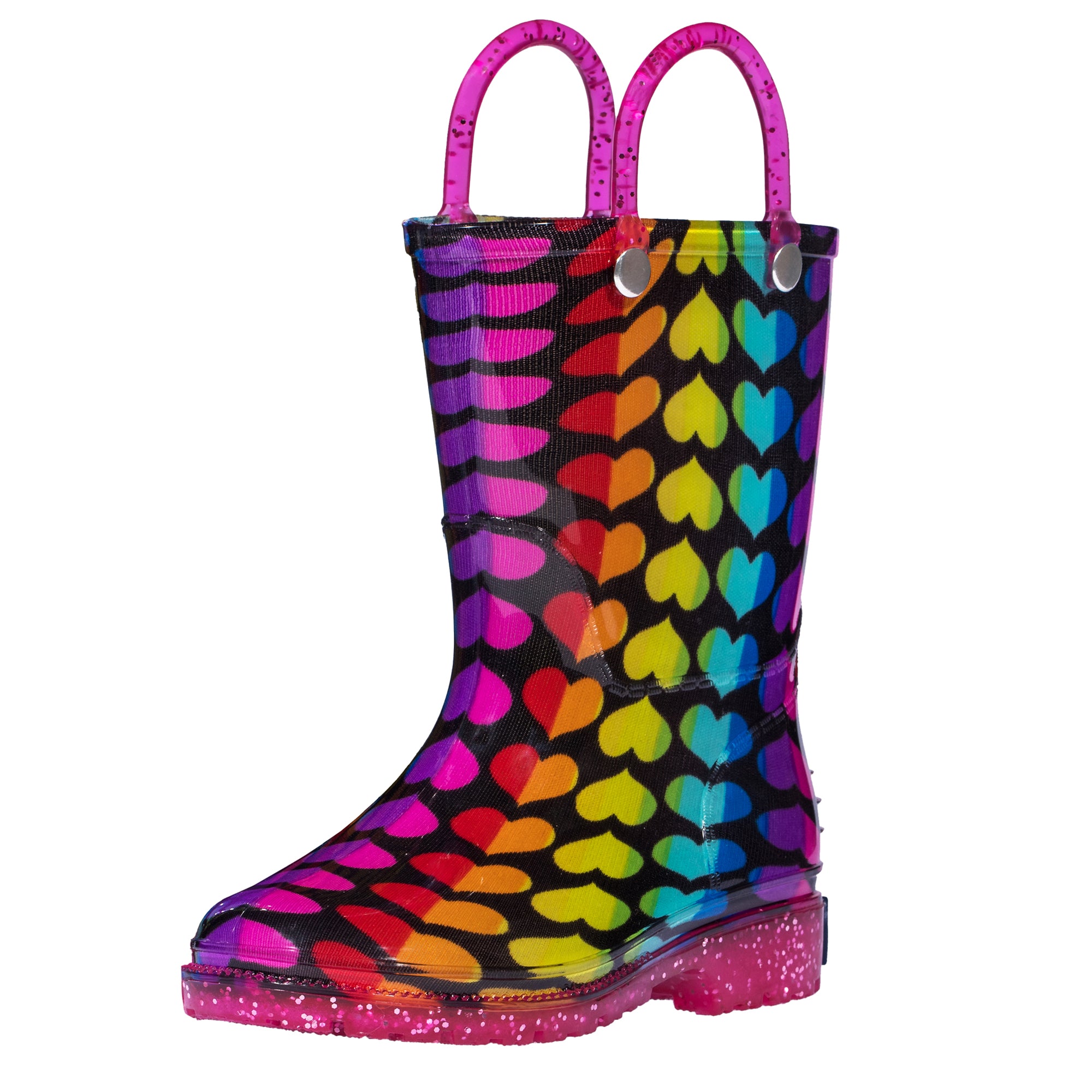 Rainbow Hearts Rain Boots, size 3 – Wildkin