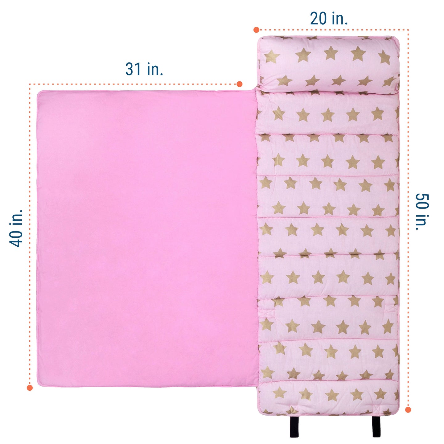 Wildkin Original Nap Mat|Kids Sleeping Mat|Nap Mats-Pink & Gold Stars