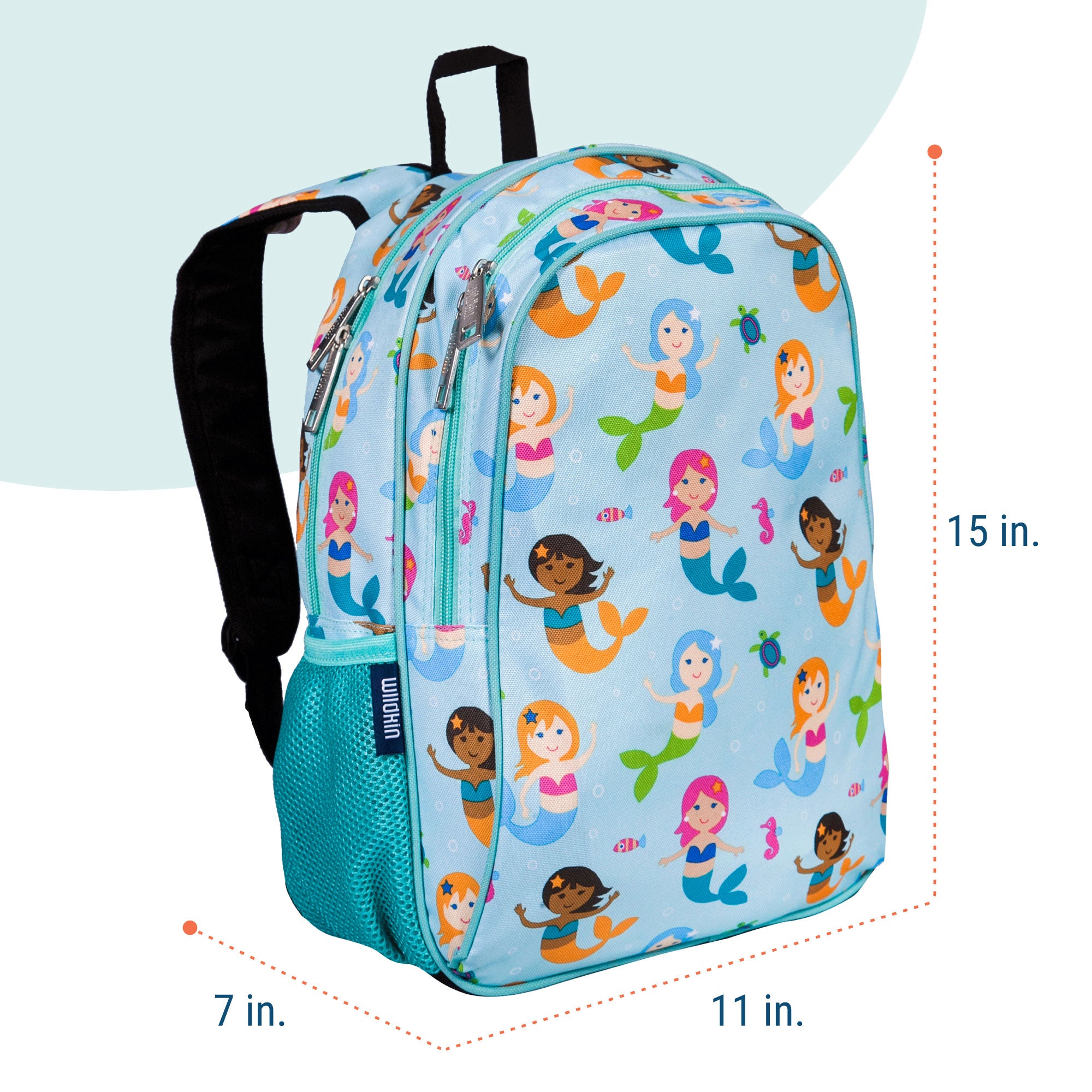 Wildkin 15 Inch Kids Backpack | School Backpacks - Mermaids