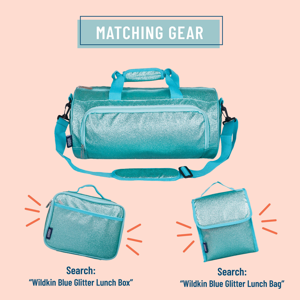 Wildkin Ballet Dance Bag|Toddler Dance Bags| Kids Bag-Blue Glitter